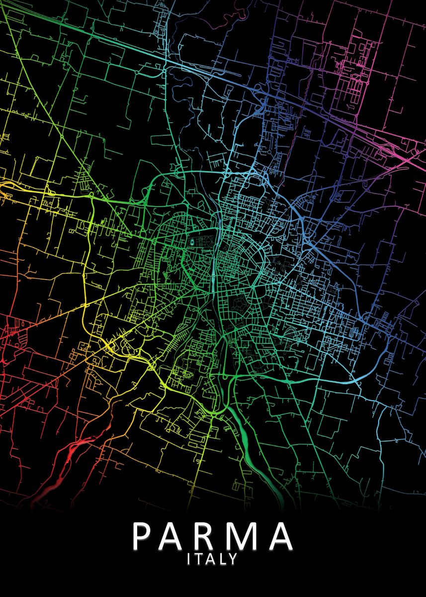 'Parma Italy City Map' Poster, picture, metal print, paint by City Map ...