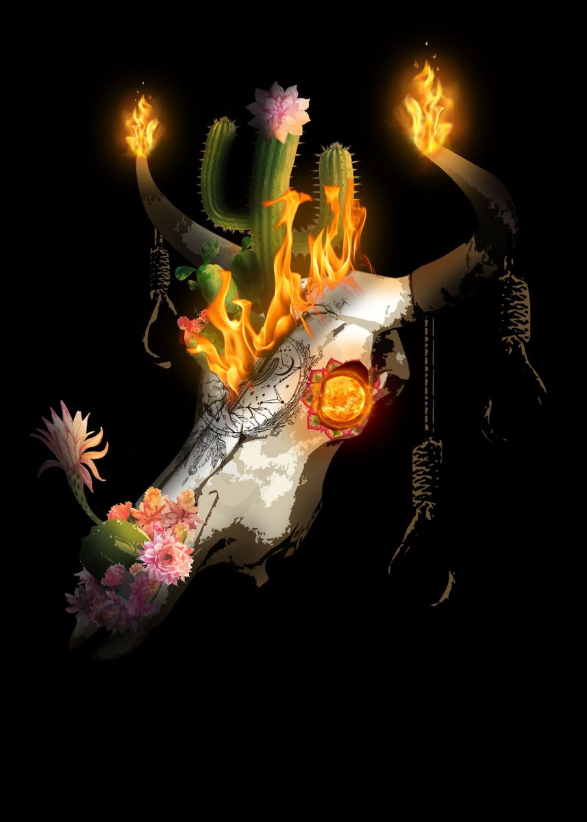 'Desert Flame' Poster, picture, metal print, paint by Cutey Mouse ...