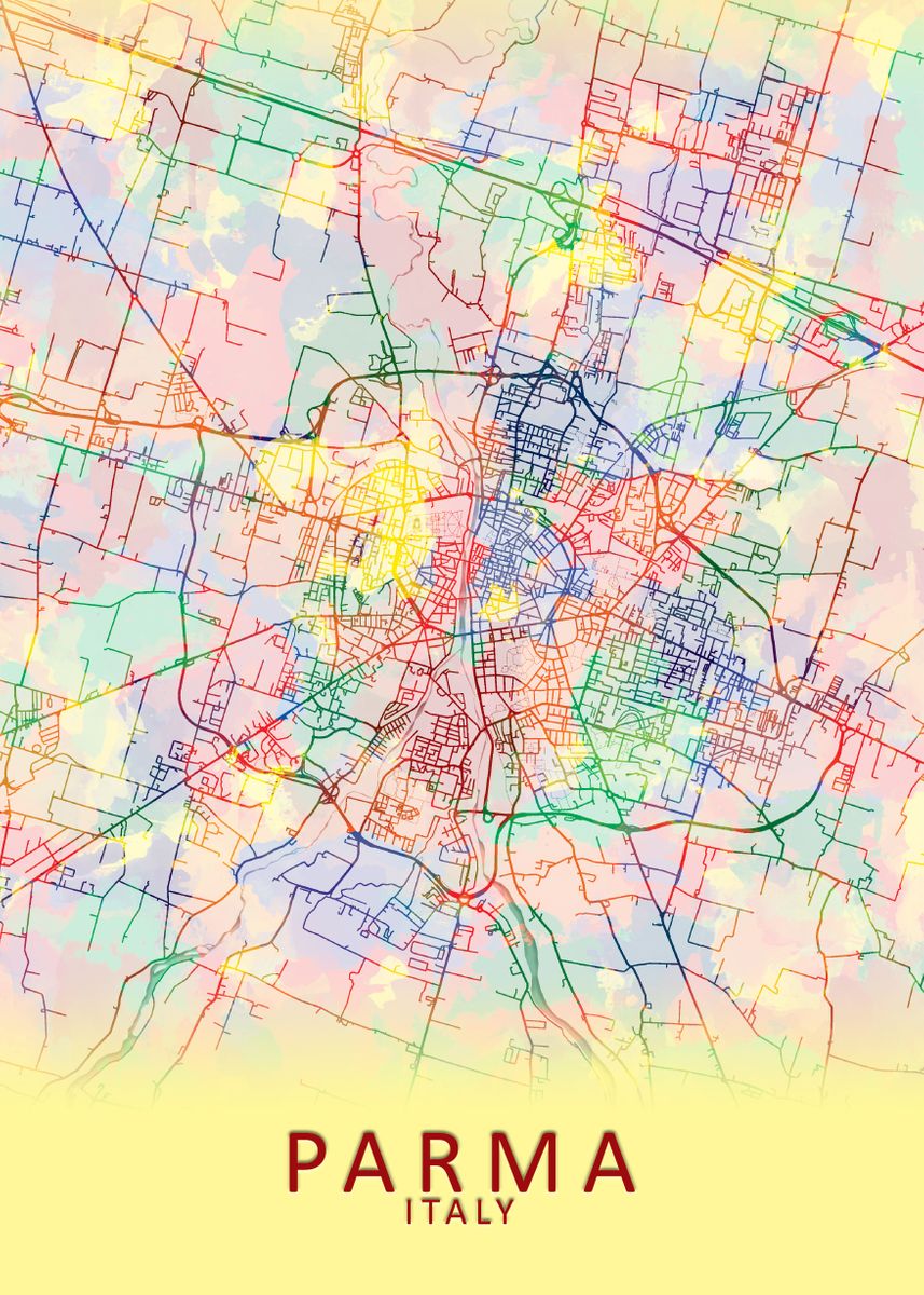 'Parma Italy City Map' Poster, picture, metal print, paint by City Map ...