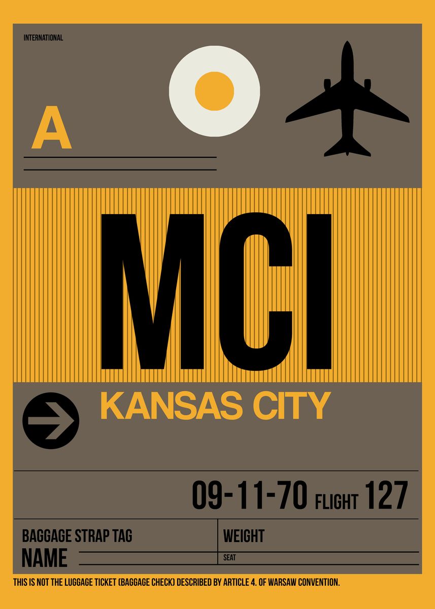 'MCI Luggage Tag' Poster, picture, metal print, paint by Art Everywhere ...