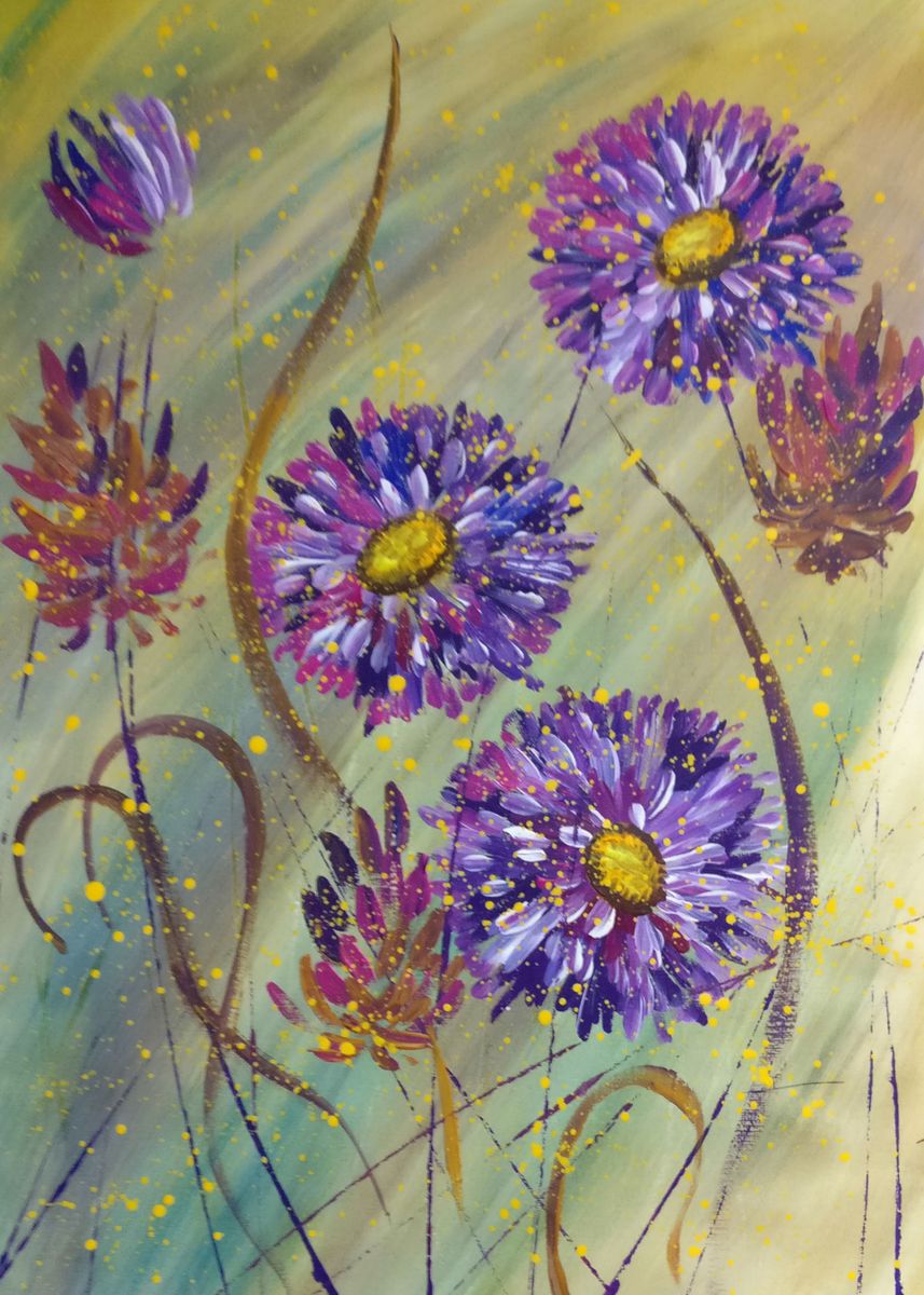 'Wind Flowers II' Poster by Valeria | Displate