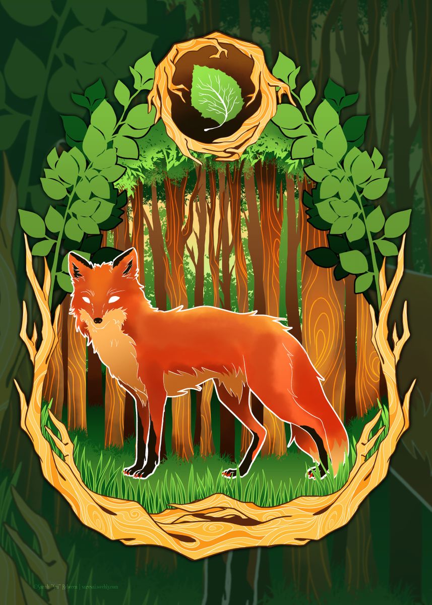 'Forest Watcher' Poster, picture, metal print, paint by Sarah Rebecca ...