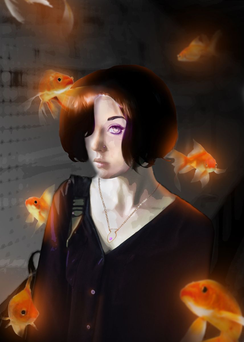 'Fish Bowl' Poster, picture, metal print, paint by Cutey Mouse | Displate