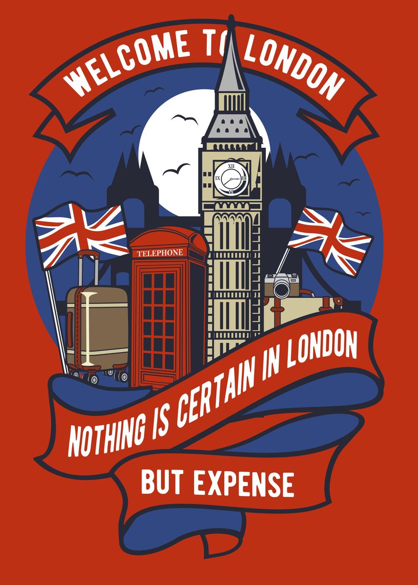 'Welcome To London' Poster, picture, metal print, paint by Aloke Design ...