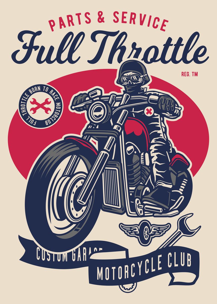 'Full Throttle' Poster, picture, metal print, paint by Aloke Design ...