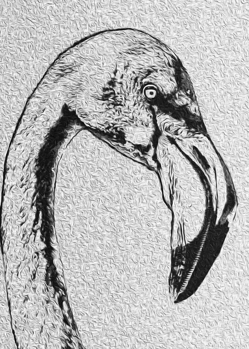 'Flamingo High Contrast' Poster, picture, metal print, paint by rene ...