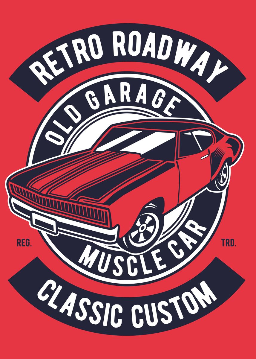 'Retro Roadway' Poster, picture, metal print, paint by Aloke Design ...
