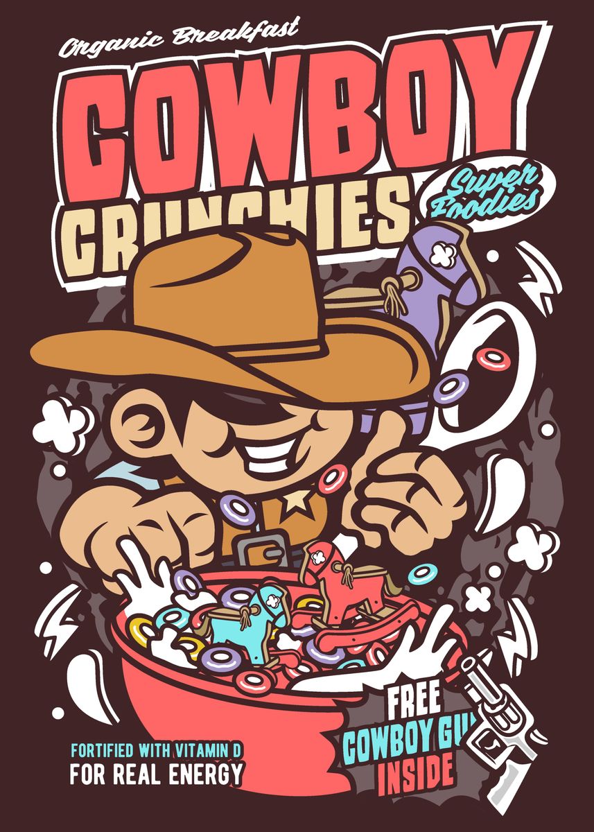 'Cow Hotrod' Poster by Aloke Design | Displate