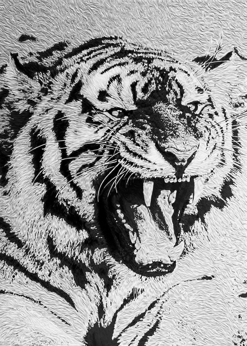 'Tiger High Contrast' Poster, picture, metal print, paint by rene silva ...