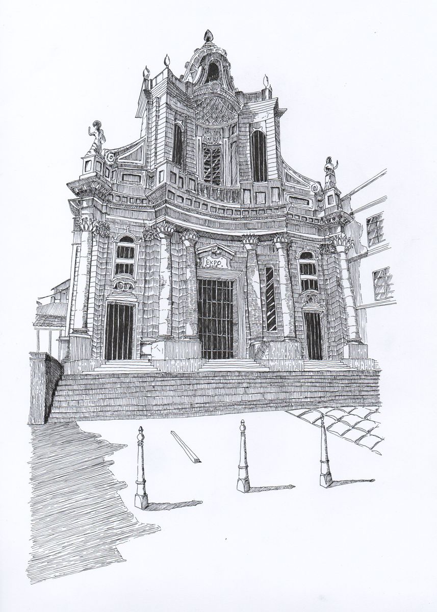 'Pencil Architecture Art' Poster, picture, metal print, paint by ...