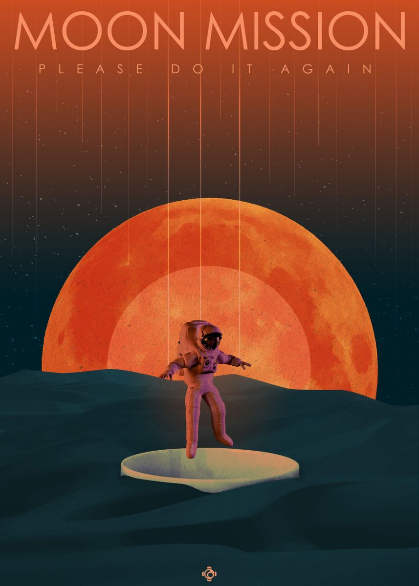 'Moon Mission' Poster, picture, metal print, paint by Aamir Shah | Displate