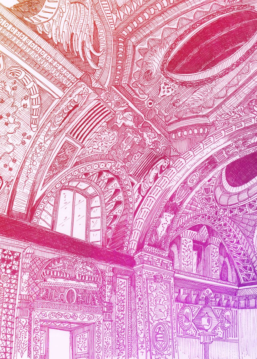 'Sketch of building art' Poster, picture, metal print, paint by ...