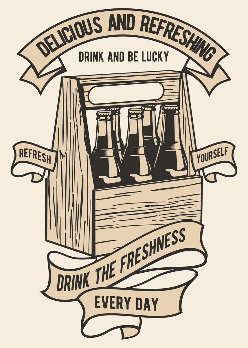 'Drink The Freshness' Poster, picture, metal print, paint by Aloke ...