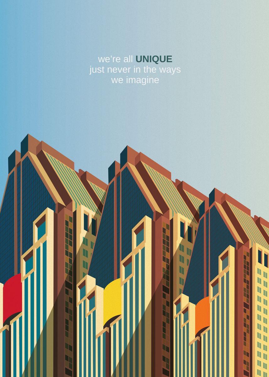 'Be Unique' Poster, picture, metal print, paint by Benjamin Pay | Displate