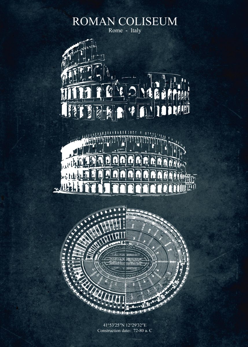 'Roman Coliseum' Poster, picture, metal print, paint by Xavier Vieira ...