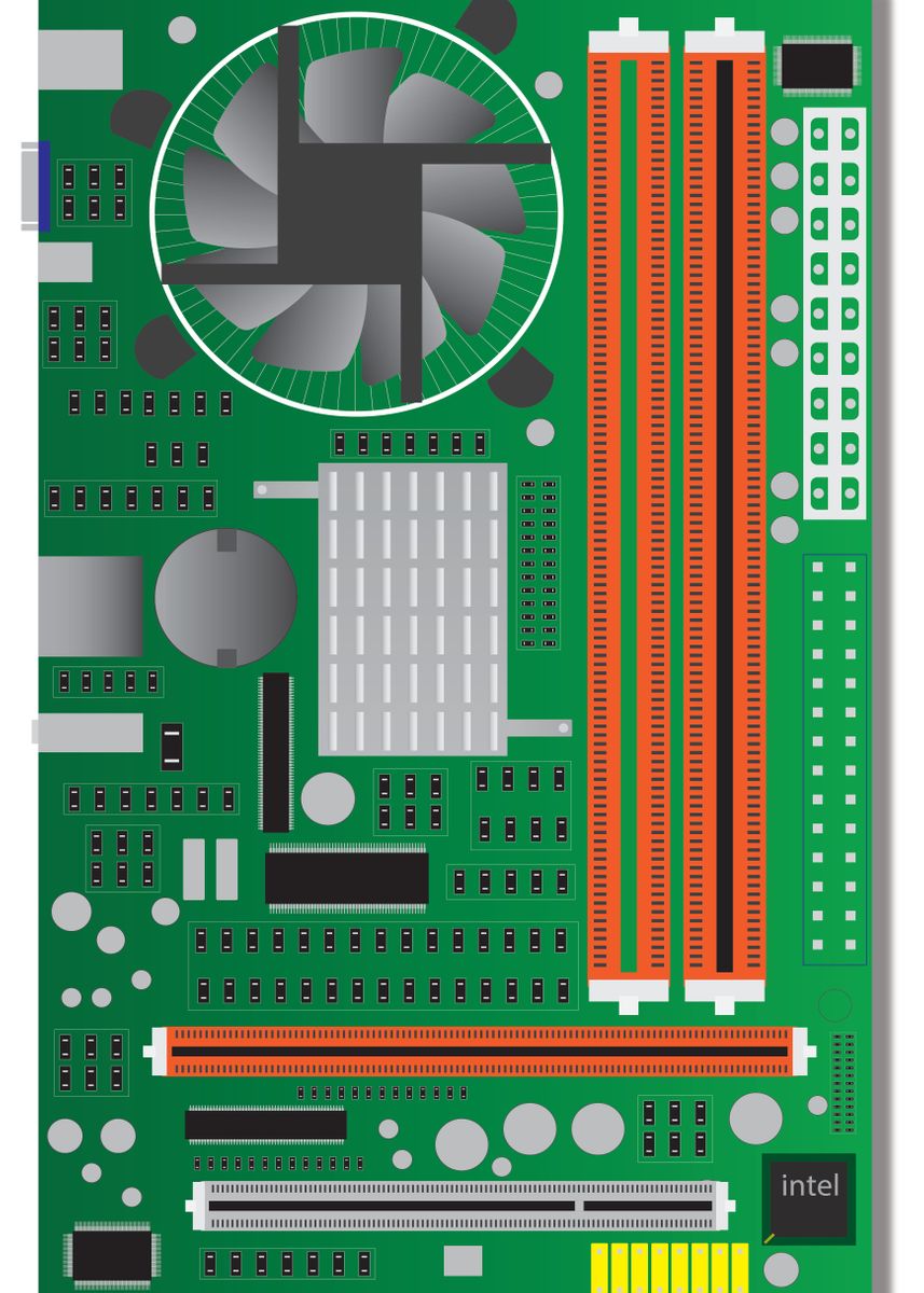 'Motherboard' Poster, picture, metal print, paint by Surendran ...