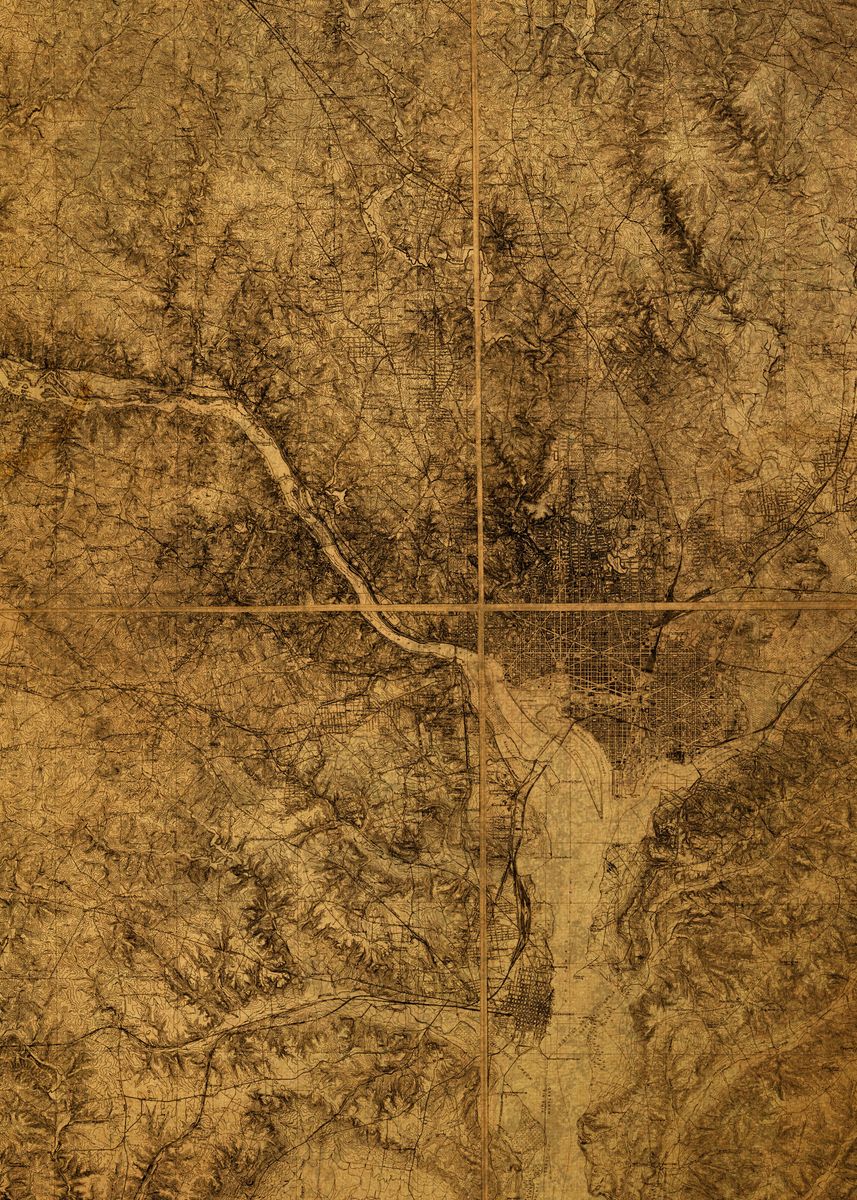 'Washington DC Topography' Poster by Design Turnpike | Displate