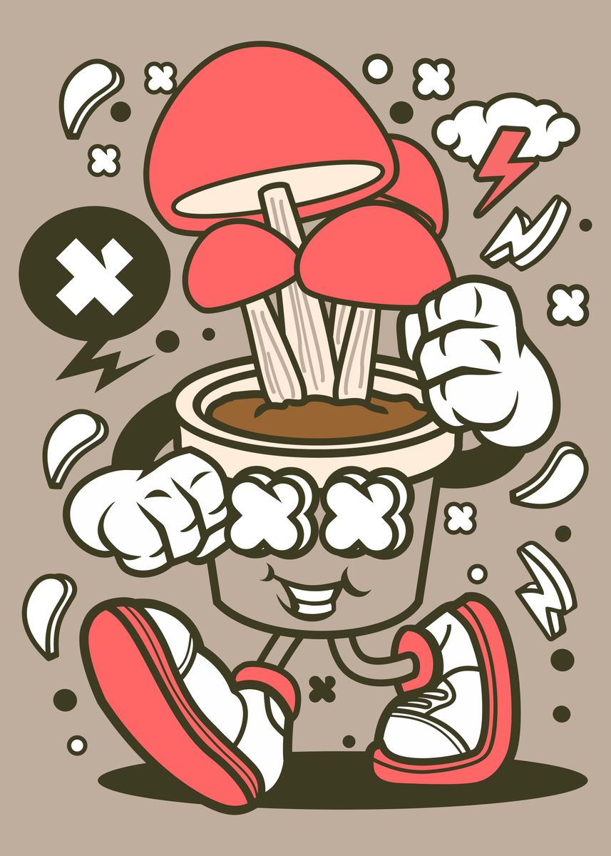 'Mushroom' Poster, picture, metal print, paint by Aloke Design | Displate