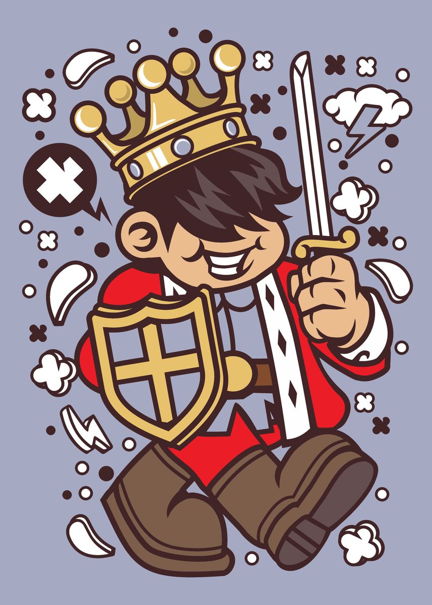 'King Kid' Poster, picture, metal print, paint by Aloke Design | Displate