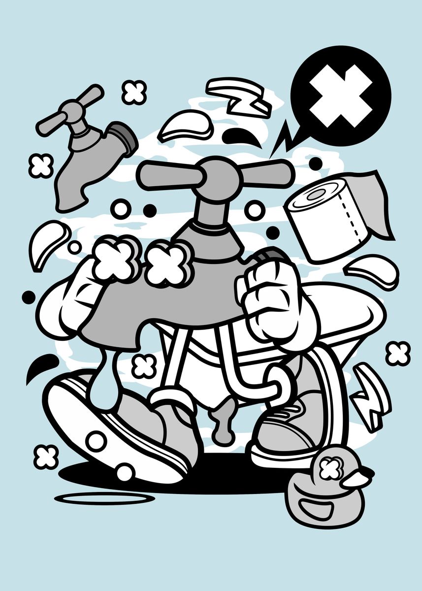 'Faucet' Poster by Aloke Design | Displate