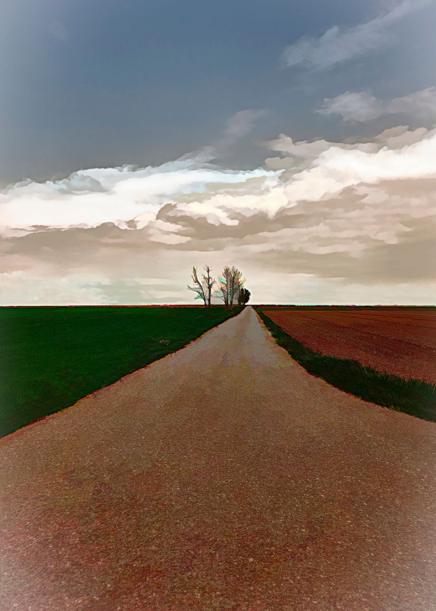 'abstract long road ' Poster, picture, metal print, paint by Ornella ...