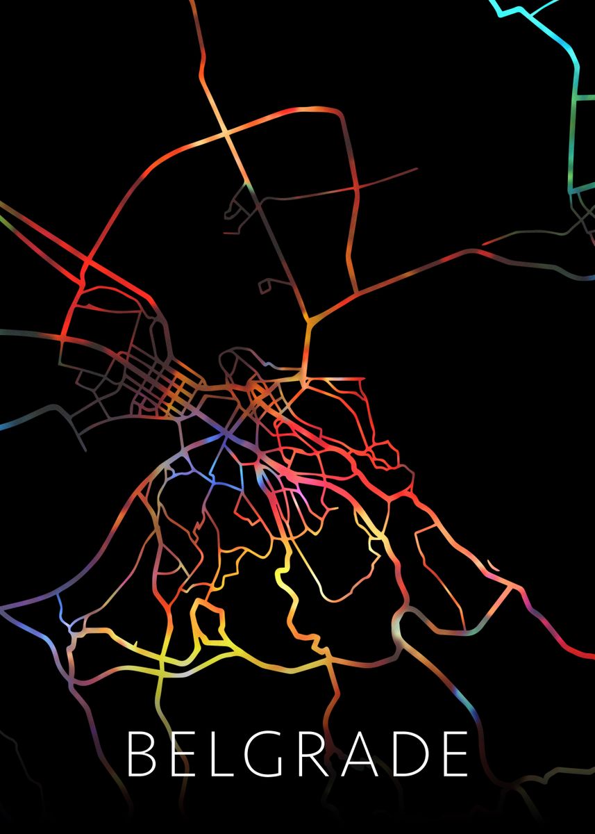 'Belgrade Serbia City Map' Poster by Design Turnpike | Displate