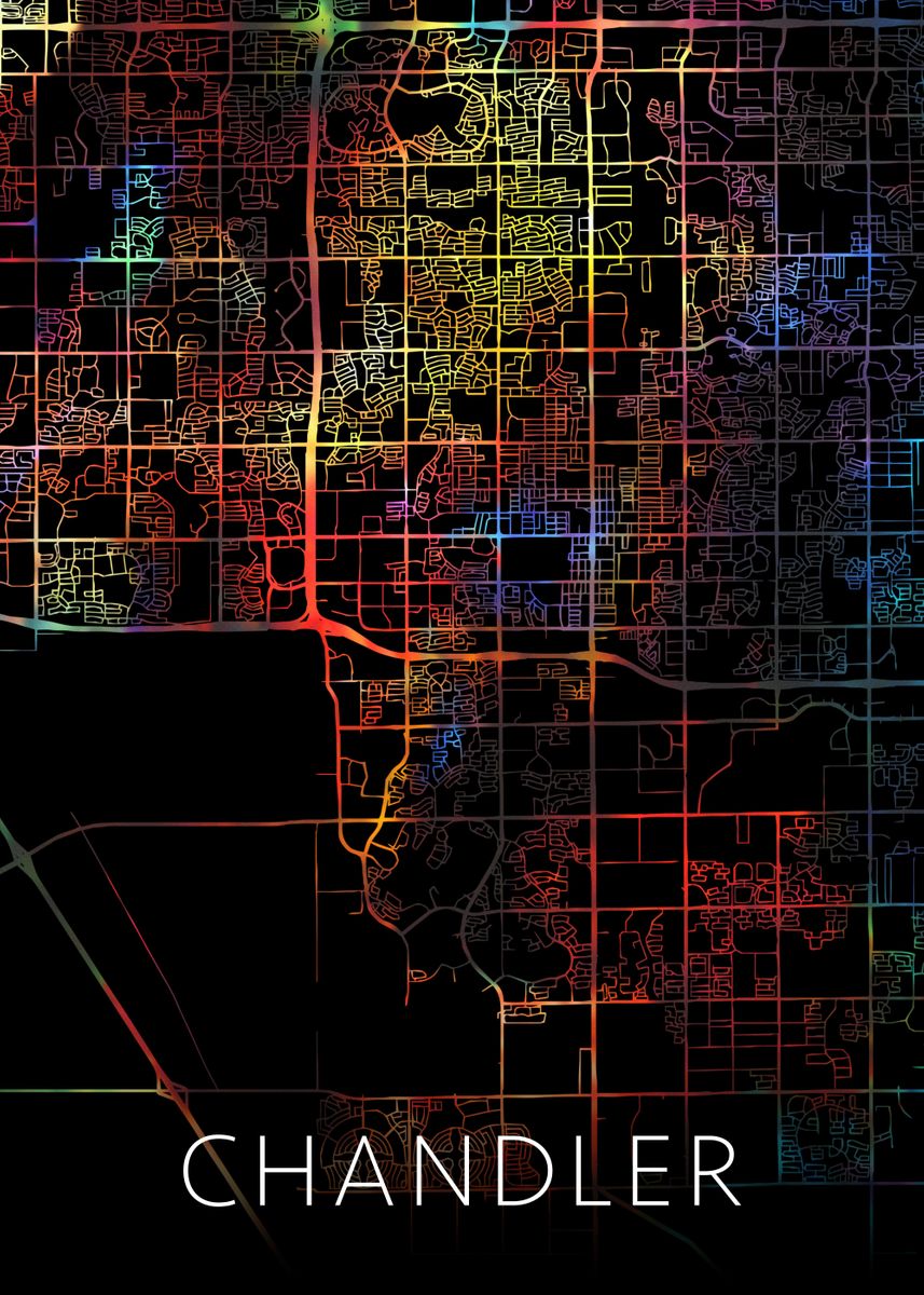 'Chandler Arizona City Map' Poster by Design Turnpike | Displate