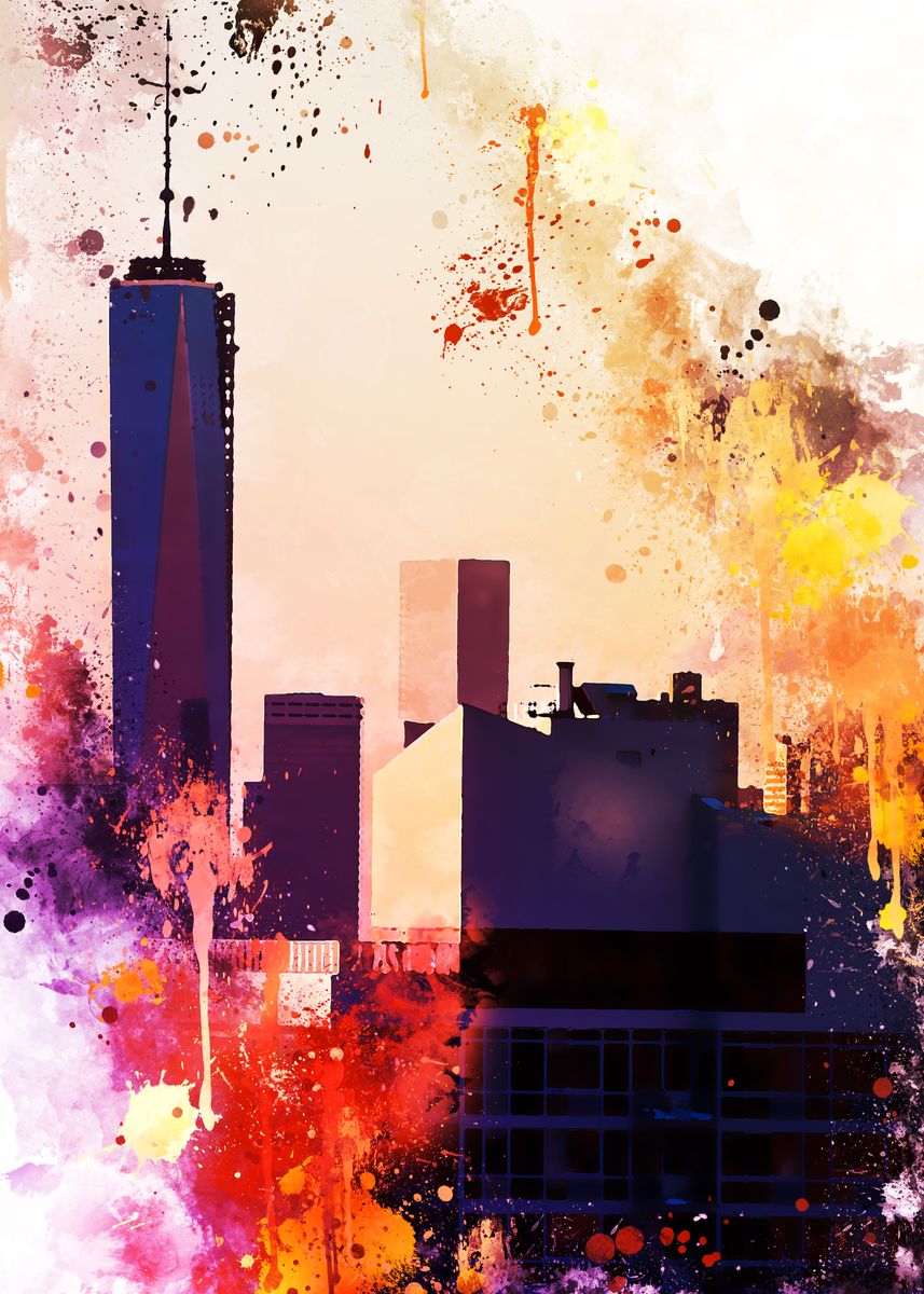 'One World Trade center' Poster by Philippe HUGONNARD | Displate
