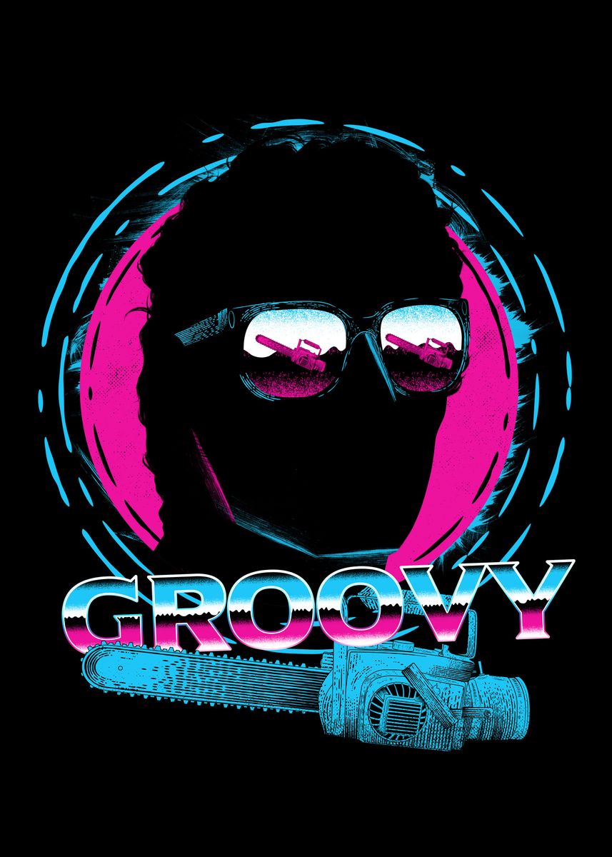 'Groovy 80s' Poster, picture, metal print, paint by rocket man | Displate