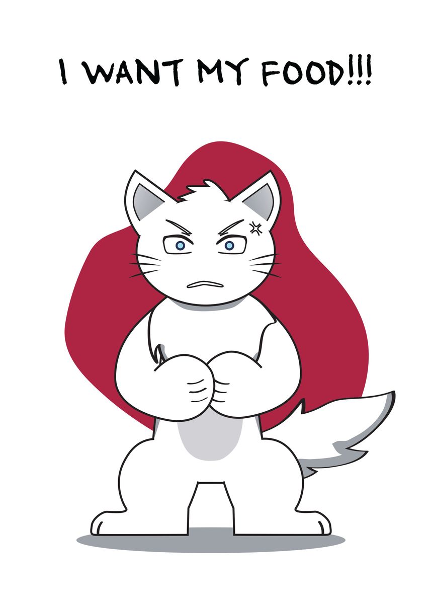 'Cat Angry Want For Food' Poster by Rosmaniar | Displate