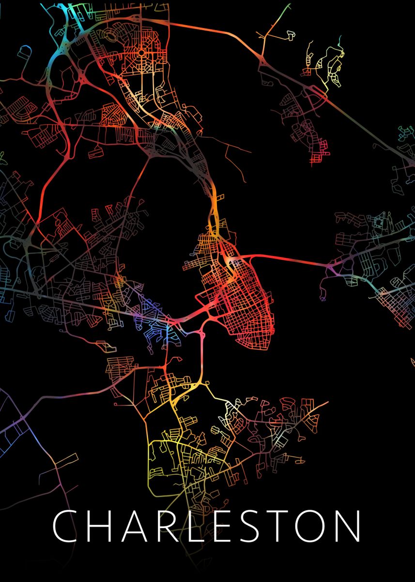 'Charleston SC City Map' Poster by Design Turnpike | Displate