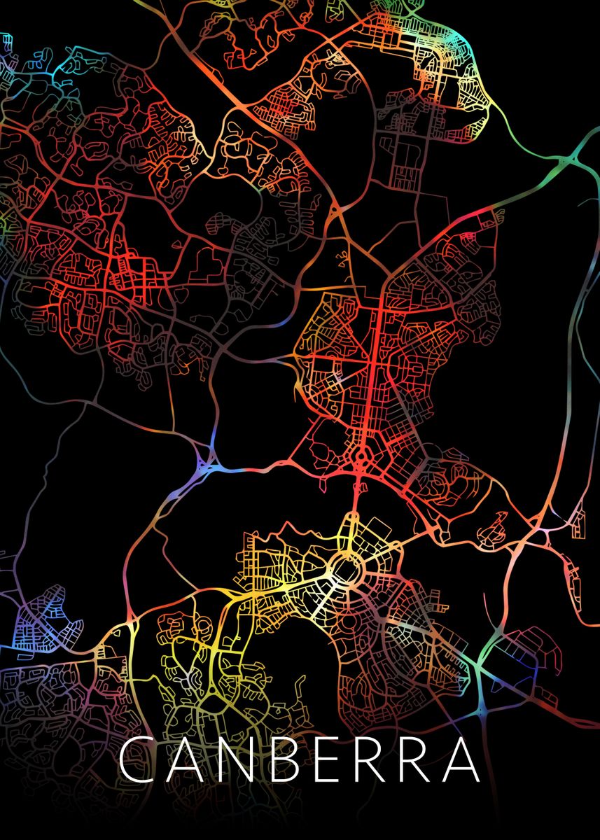 'Canberra Australia Map' Poster by Design Turnpike | Displate