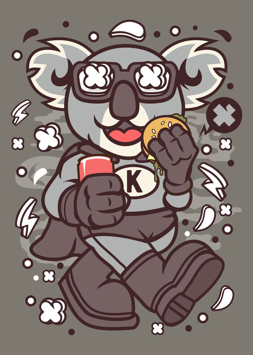 'Super Koala' Poster by Aloke Design | Displate