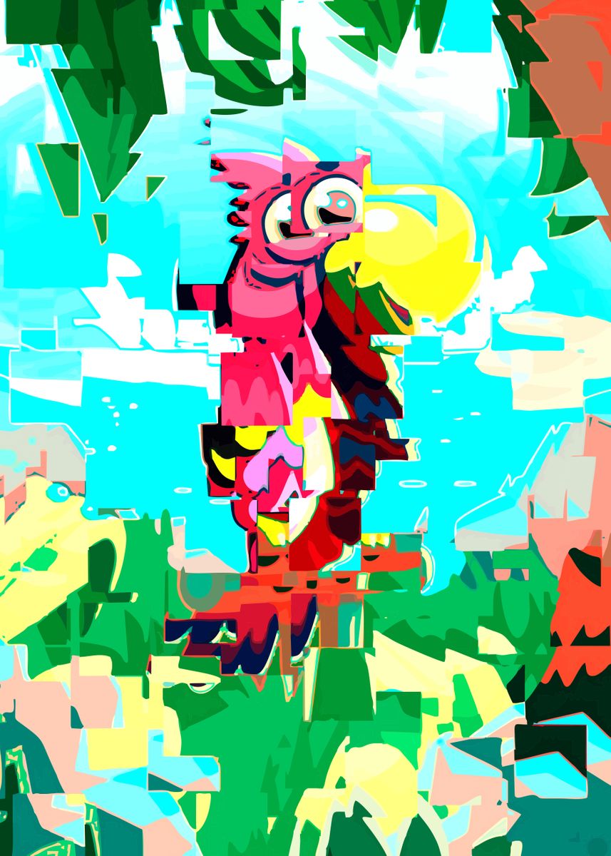 'Abstract red bird' Poster, picture, metal print, paint by AdiDsgn ...