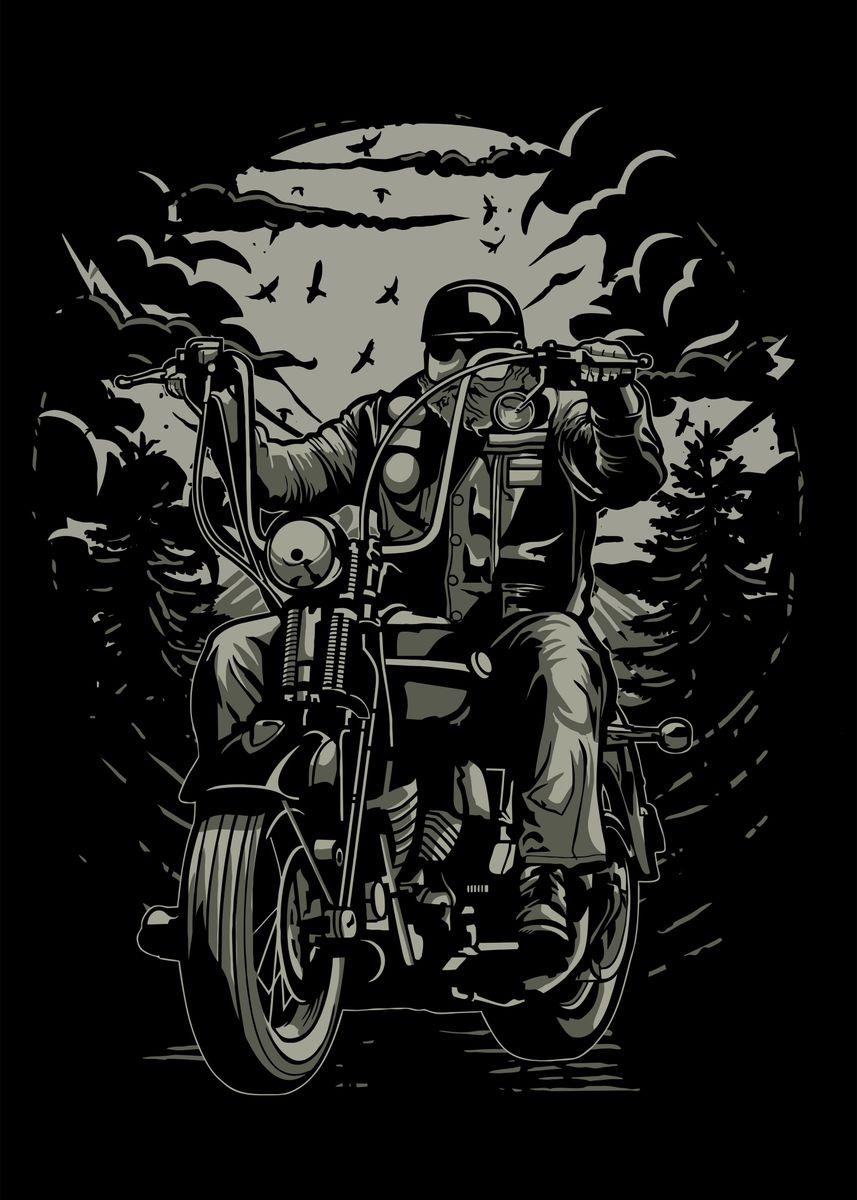 'Live To Ride' Poster by Aloke Design | Displate