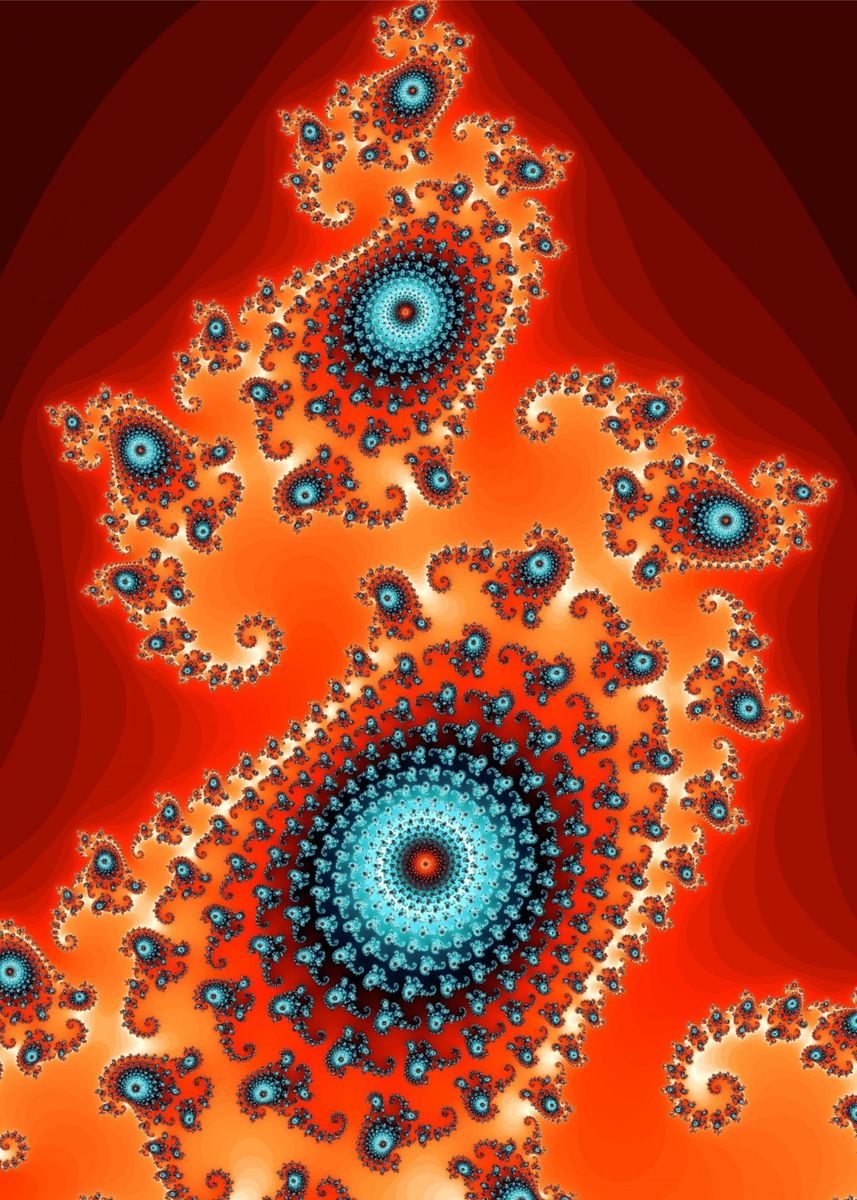 'Red Fractals' Poster, picture, metal print, paint by Amy Hartman ...