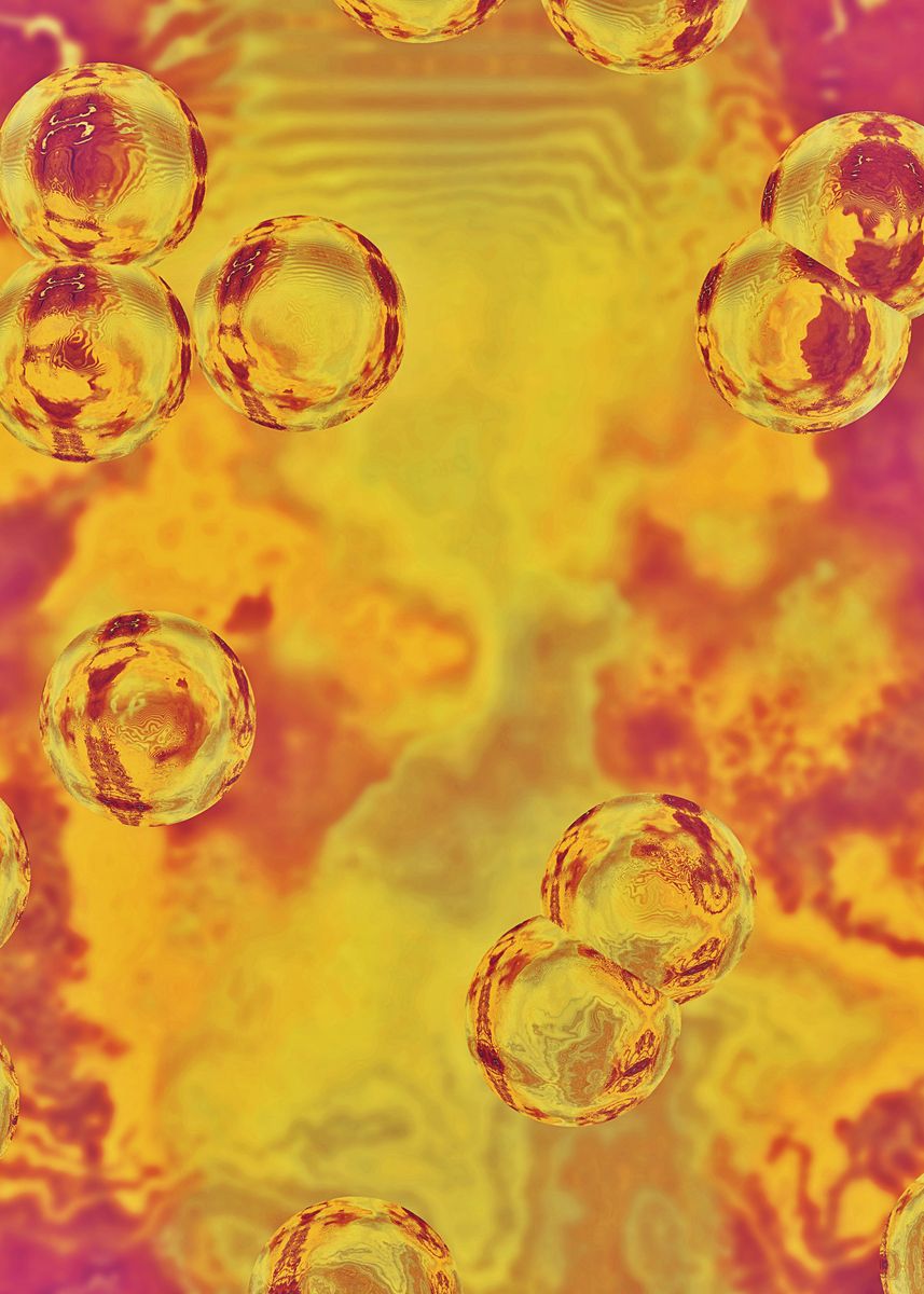 'Fresh Sunshine Bubbles' Poster, picture, metal print, paint by Vesa ...