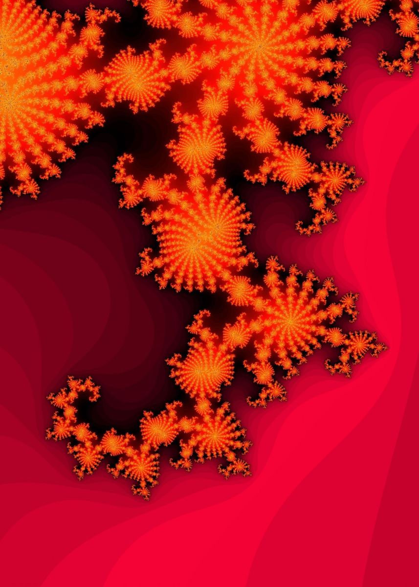 'Red and Orange Fractals' Poster, picture, metal print, paint by Amy ...