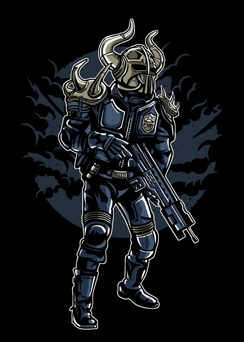 'Viking Soldier' Poster by Aloke Design | Displate