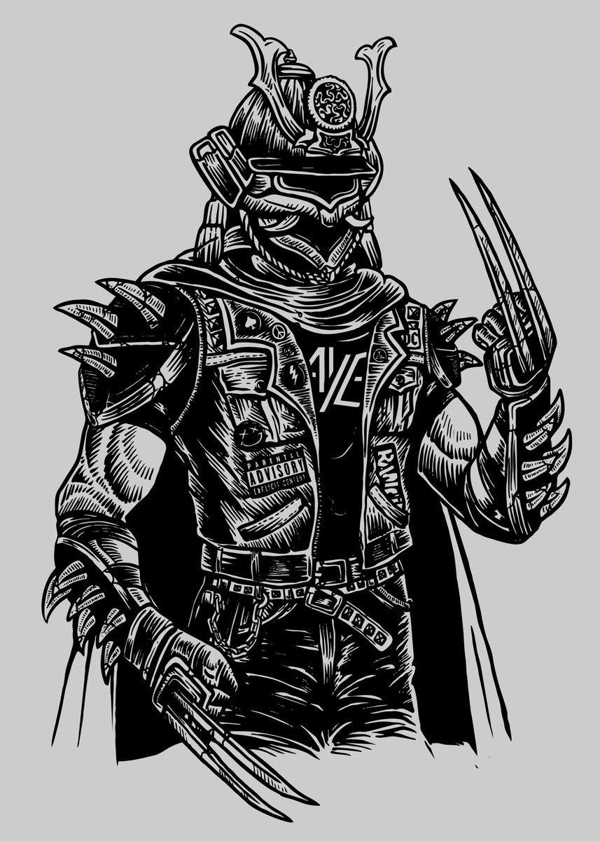 'Samurai Punk' Poster by Aloke Design | Displate