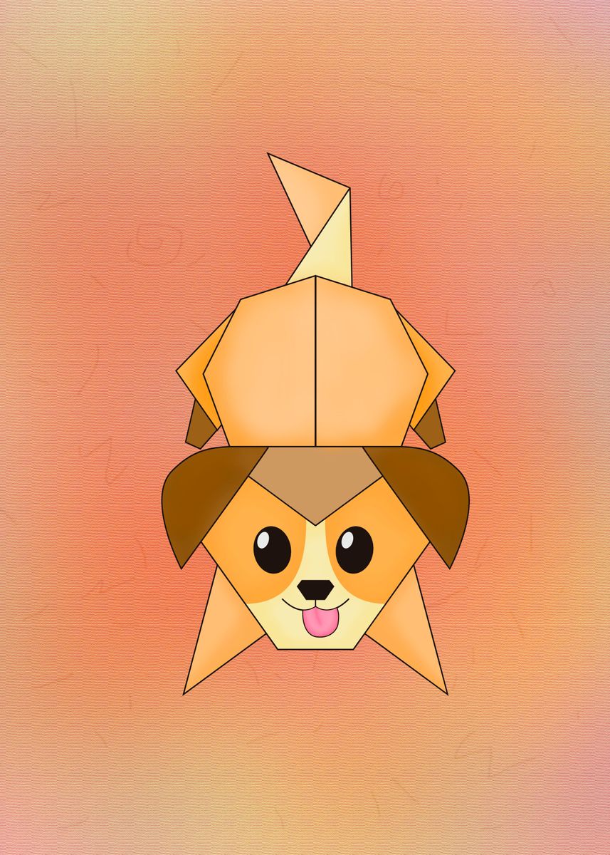 'Chibi Origami puppy' Poster, picture, metal print, paint by Omar ...