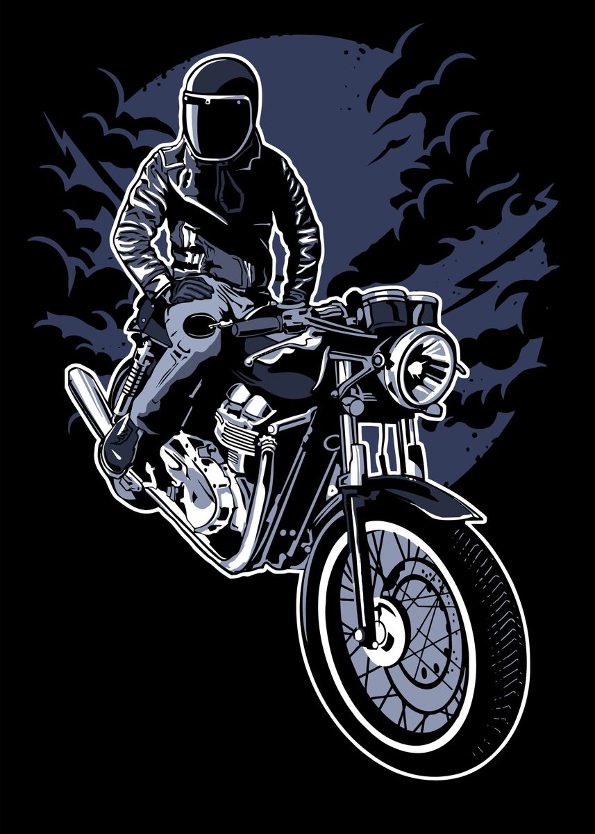 'Night Rider' Poster, picture, metal print, paint by Aloke Design ...