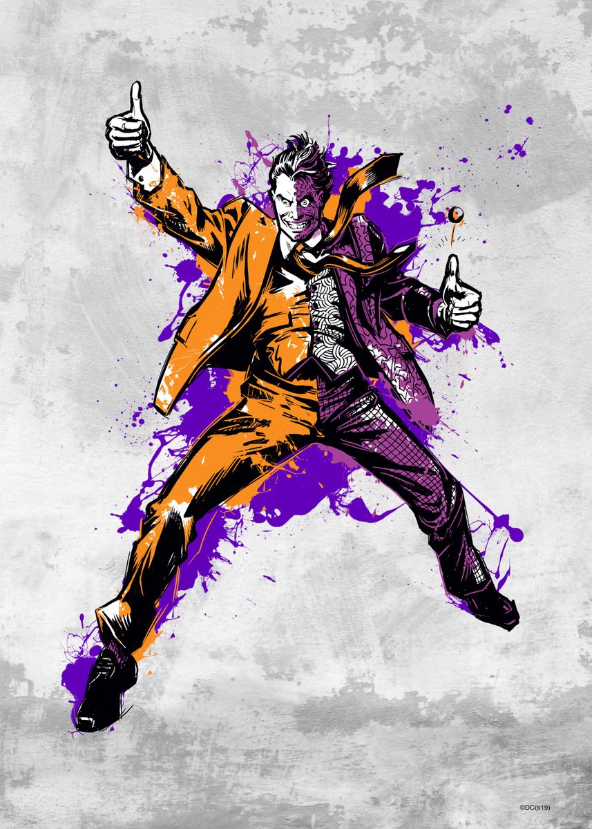'Two Face' Poster, picture, metal print, paint by DC Comics | Displate