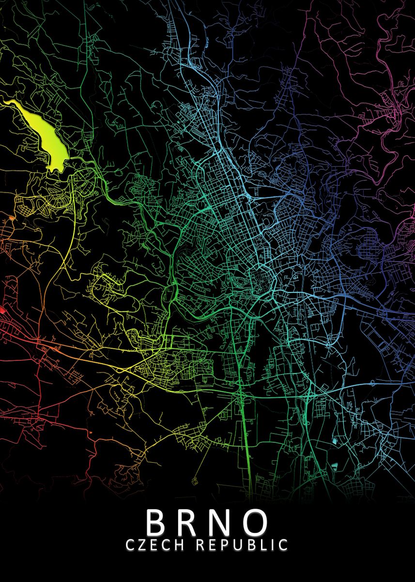 'Brno Czech Republic Map' Poster by City Map Art Prints | Displate
