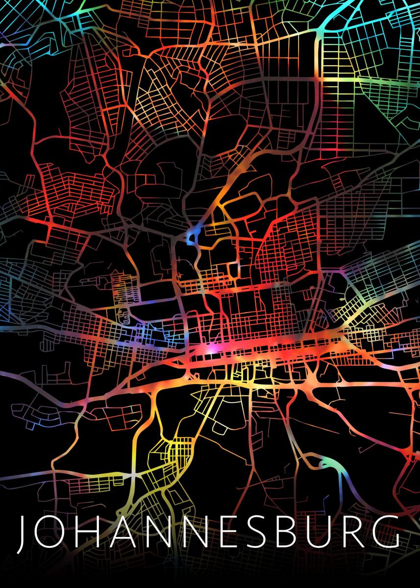 'Johannesburg City Map' Poster by Design Turnpike | Displate