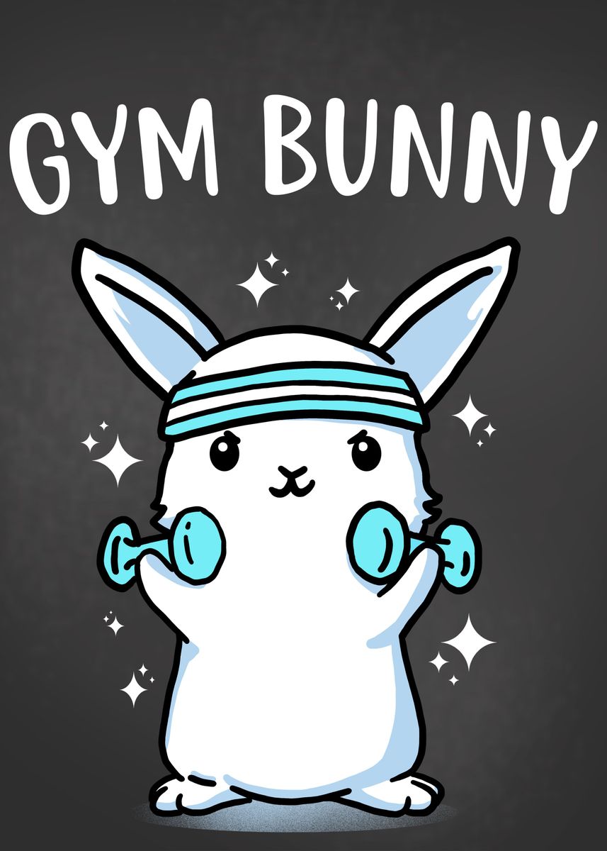 'Gym Bunny Fitness' Poster, picture, metal print, paint by Giovanni ...