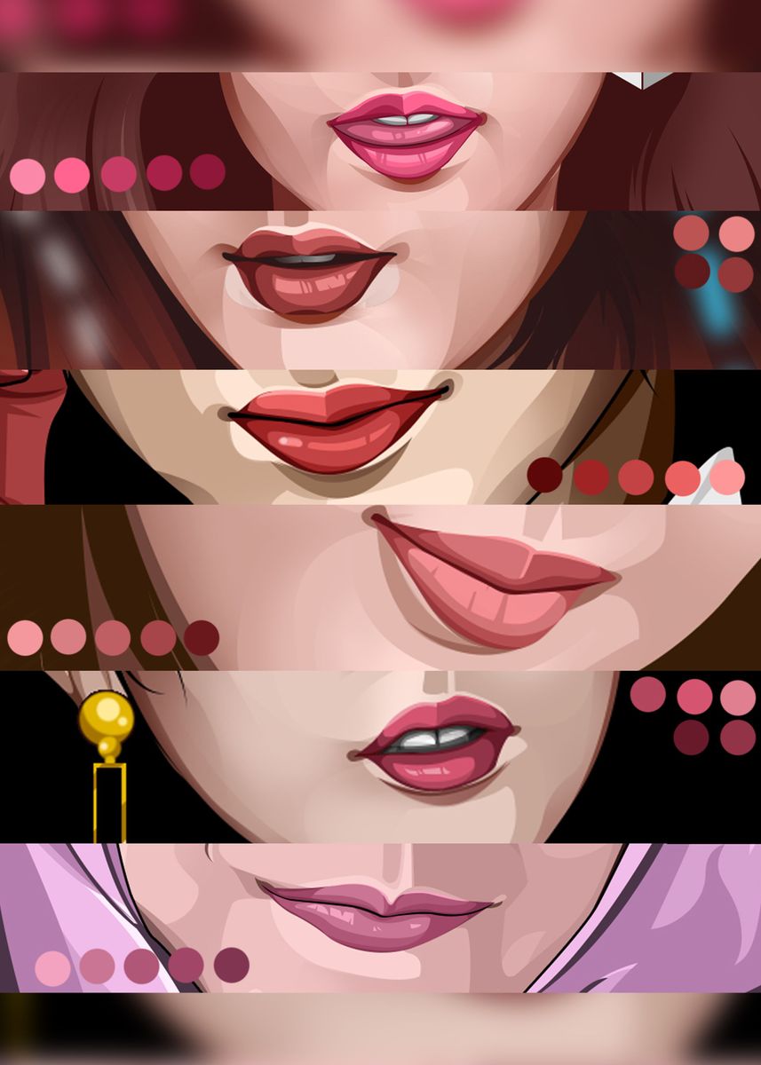 'lips wallpaper' Poster, picture, metal print, paint by moh dimas ...