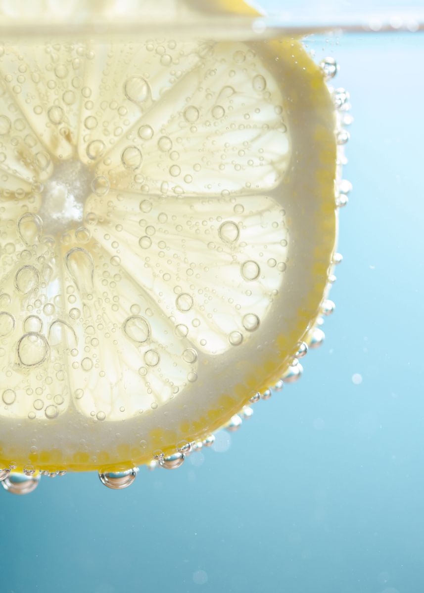 'Blue Bubbly Lemon' Poster, picture, metal print, paint by Ludwig Spove ...