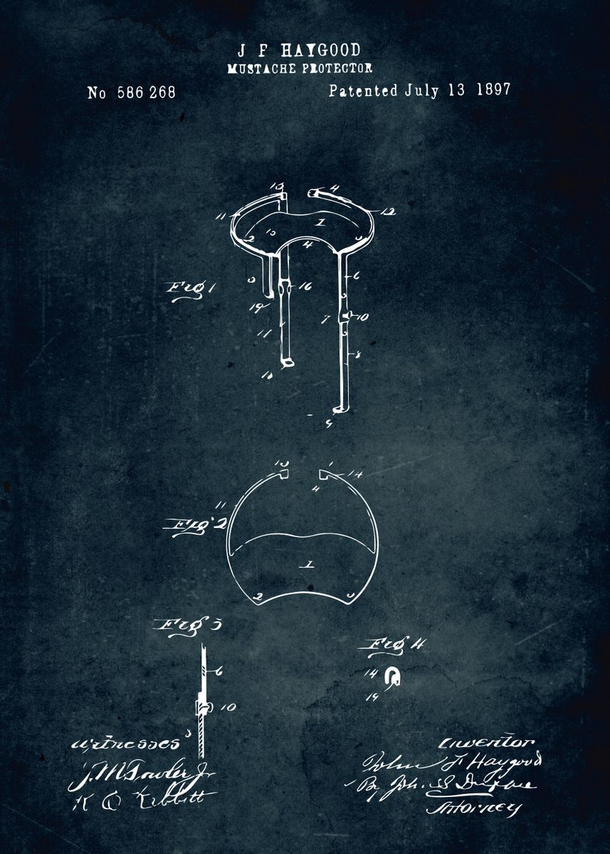 'No492 Mustache protector' Poster, picture, metal print, paint by ...