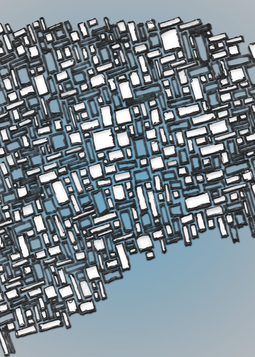 'Urban Block Pattern ' Poster, picture, metal print, paint by Neongelb ...